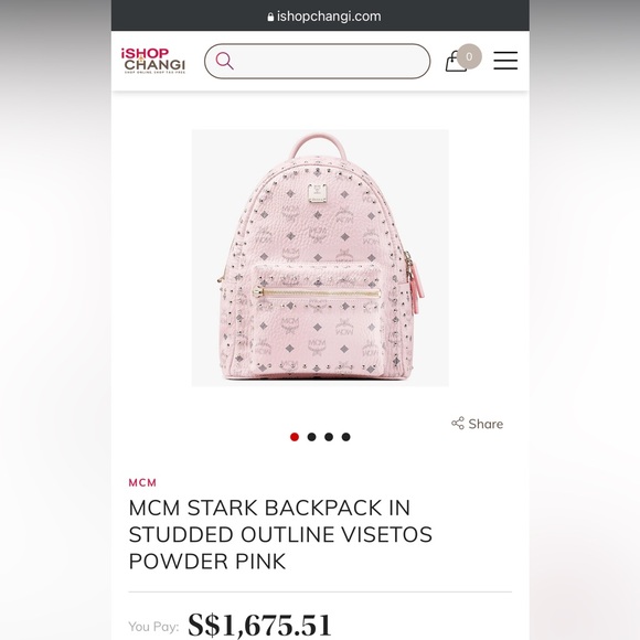 MCM | Bags | Mcm Stark Backpack In Studded Outline Visetos Powder Pink ...
